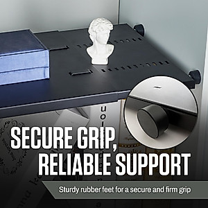 Adjustable Locker Organizer | METAL Locker Shelf | Heavy Duty Steel Locker Organizer for School & Gym | Shelf for Locker, Locker Divider | Locker Organizer Shelf Black 11-18'' (PATENT PENDING)