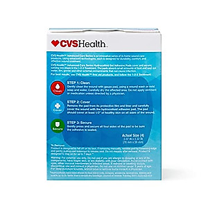 CVS Health Hydrocolloid Gel Adhesive Pads, 4 Pads, 3.07 in x 2.32 in