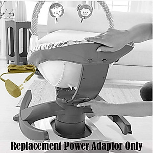 Replacement Part for Fisher Price Cradle ‘n Swing - Fits Many Models ~ Replacement 6V Swing AC Adaptor Power Plug Cord ~ Brown
