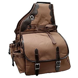 Showman 600 Denier Deluxe Insulated Nylon Saddle Bag (Brown)