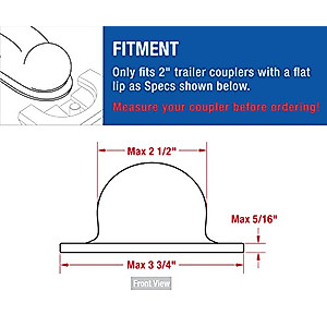 Tyger Auto TG-CL2U006B Coupler Lock for 2" Trailer Coupler (Coupler Lip Width < 3-3/4"; Coupler Height < 5/16"; Coupler Ball < 2-1/2")