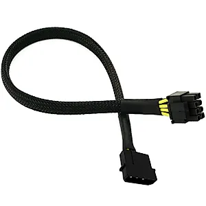 Molex LP4 Male ATX Power Supply to CPU 8(4+4) Pin EPS-12V Converter Adapter Cable Braided Sleeved 20 inches (NOT PCIe Adapter Cable) TeamProfitcom