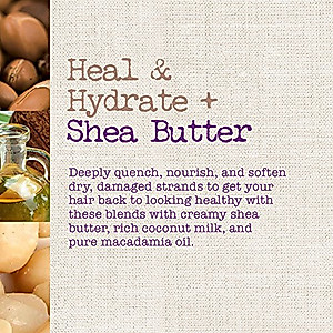 Maui Moisture Heal & Hydrate + Shea Butter Shampoo to Repair & Deeply Moisturize Tight Curly Hair with Coconut & Macademia Oils, Vegan, Silicone-, Paraben- & Sulfate-Free, 33 fl oz