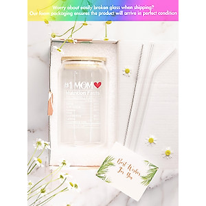 NewEleven Mother Day Gift For Mom - Gifts For Mom From Daughter, Son, Kids - Unique Birthday Gifts For Mom, New Mom, Bonus Mom, Pregnant Mom - Funny Gifts Ideas For Mom - 16 Oz Coffee Glass