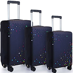 Sanwuta 3 Pcs Luggage Cover Washable Suitcase Protector Luggage Protector Suitcase Cover Anti Scratch Luggage Case Cover Fits 18-28 Inch Luggage, 3 Sizes (Colorful Dot Style)