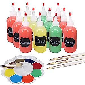Belinlen 12 Pack 6-Ounce Plastic Squeeze Bottles with 12pcs Red Tip Caps and Measurement - Good for Crafts, Art, Glue, Multi Purpose Set of 12 with 1 Red Funnel