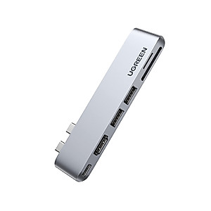 UGREEN USB C Hub Adapter for MacBook Pro MacBook Air M1 2020 2019 2018 with 4K HDMI Thunderbolt 3 100W Power Delivery SD TF Card Reader and 2 USB 3.0 Ports, Silver