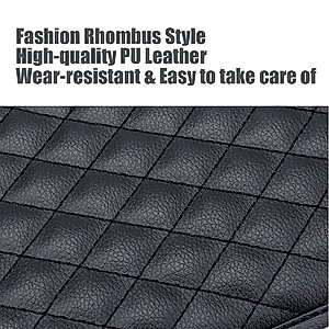 ESKONKE Car Center Console Cover, PU Leather Armrest Pad Cover, Universal Car Arm Rest Seat Storage Box Mat Waterproof Non Slip Interior Accessories (Black)