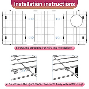 DPZM 28-1/4" x 14-1/4" x 1-1/4" Stainless Steel Sink Rack for Bottom of Sink, Metal Sink Protectors For Kitchen Sink, Sink Grid, Sink Bottom Grid with Side Drain, Kitchen Sink Grid with Sink Strainer
