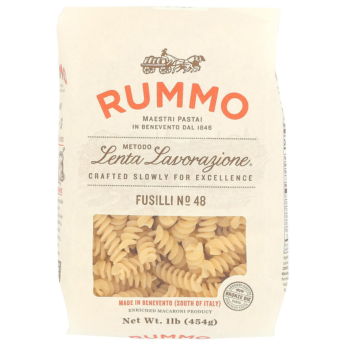 Rummo Italian Pasta Fusili No.48, Always Al Dente (16 Ounce Package)