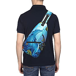 Dolphin Sling Bag Crossbody Chest Daypack Casual Backpack Animal Shoulder Bag For Travel Hiking Picnic