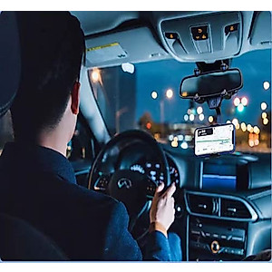 CJCTX Rear View Mirror Phone Holder for Car / 360° Rotatable and Retractable Car Phone Holder / 2022 Phone Mount for Car Like iPhone Samsung Smartphones