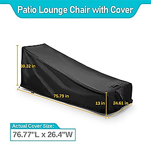 Crestlive Products Patio Chaise Lounge Chairs with Covers Set, Aluminum Adjustable Outdoor Five-Position Recliner & Waterproof Covers All Weather for Beach, Yard, Pool(2PCS Brown Chairs, Black Covers)