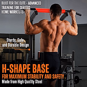 SQUATZ Pull-Up Workout Station with Bench - Multifunctional Gym Equipment Setup w/Pulling Bar, Sit-Up Board, Backrest, Elbow Pad, & Steel Main Frame, Great for Home Exercise and Weight Training