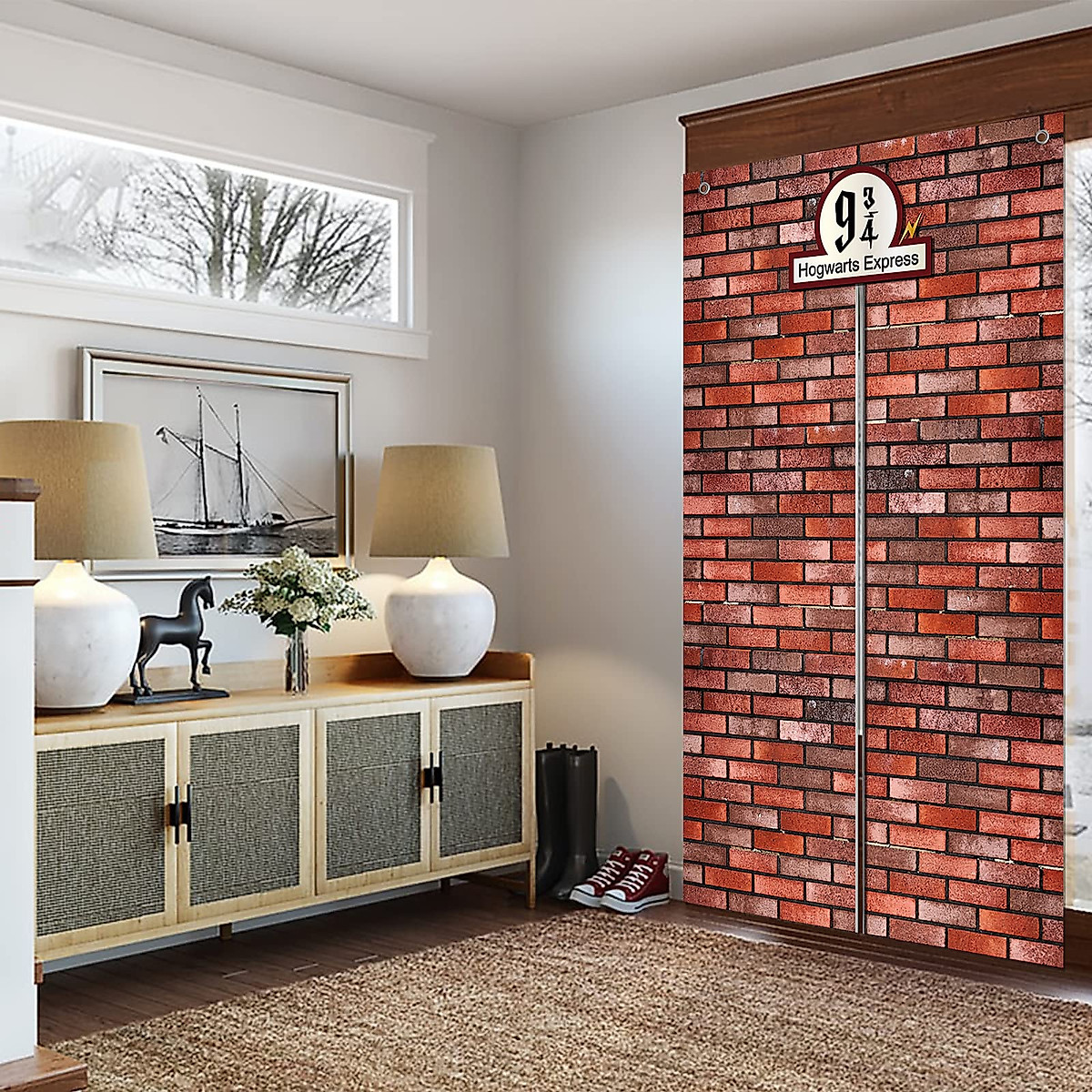 Brick Wall Backdrop,Platform 9 and 3/4 King's Cross, Photo Booth Props Brick Wall Background, Suitable for Outdoor and Indoor use, Fan Love, Birthday Gifts, Party Supplies.