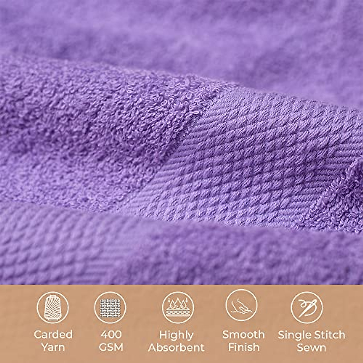 Ashley Mills Bath Towels Set of 6-400 GSM Super Soft Cotton Towels, Quick Dry, Highly Absorbent Spa Hotel Towels for Bathroom | Bath Towels 28"x55" - Multi Colors