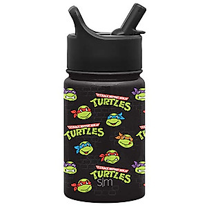 Simple Modern Teenage Mutant Ninja Turtles Kids Water Bottle with Straw Insulated Stainless Steel Toddler Cup for Boys, Girls, School | Summit Collection | 10oz, TMNT Turtles Unite