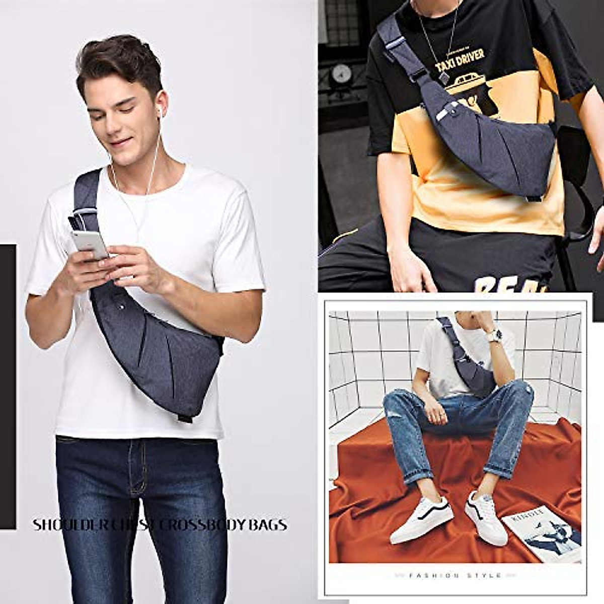 TOPNICE Sling Bag Crossbody Chest Shoulder-Personal Pocket Bag Anti Theft Travel Bags Daypack for Men Women Water Resistance