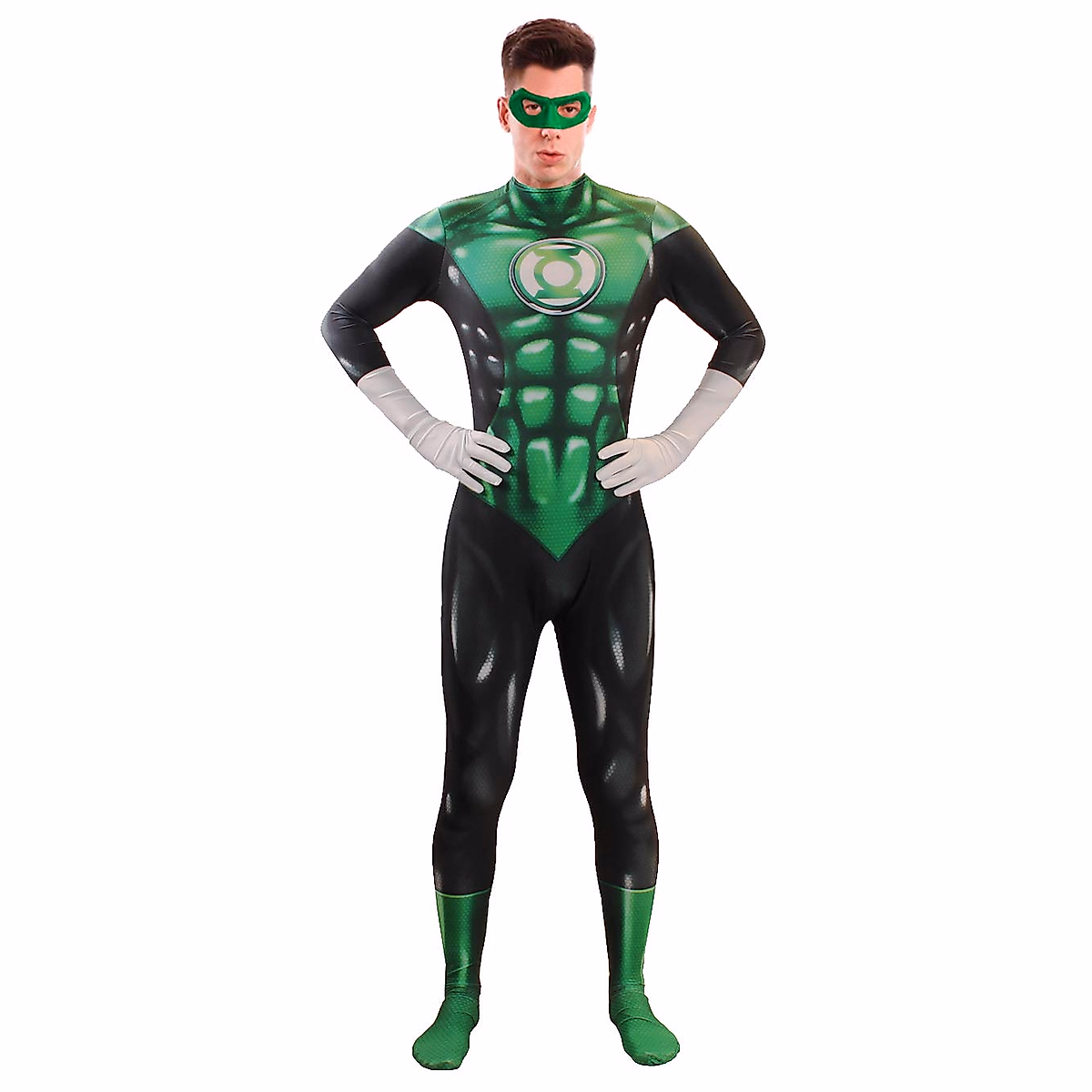 Halloween DC Comics Men's Green Suit Lycra Spandex Green Lantern Costumes for Adult Mens