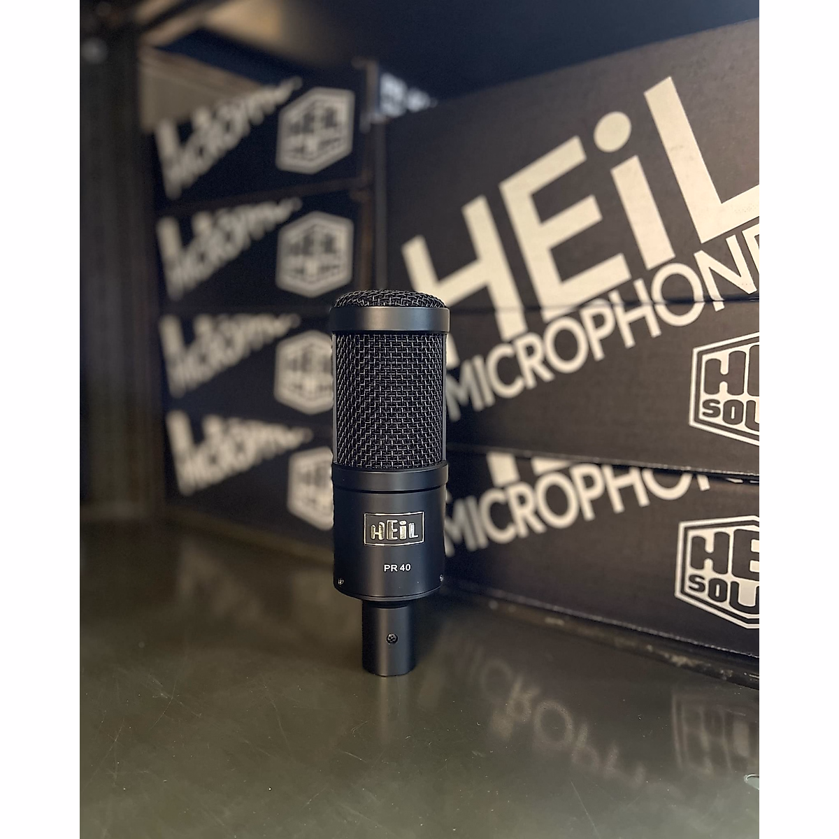 Heil PR 40 Dynamic Microphone for Streaming, Podcast, Recording, and Broadcast, XLR Microphone for Live Music, Wide Frequency Response, Smooth Sound, Superior Rear Noise Rejection and Durable - Black