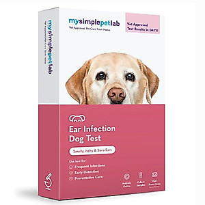MySimplePetLab Dogs Ear Infection Test Kit | Fast and Accurate Detection of Yeast and Other Ear Irritations| Reliable Mail-in Dog Ear Care Test for Smelly, Itchy, or Sore Ears