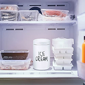 Divani® Plastic Containers with Screw on Lids - 32 oz Quart Hot or Cold Freezable Food Ice Cream Jars White BPA Free - Set of 4