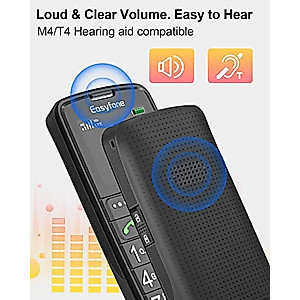 Easyfone Prime-A6 4G Unlocked Feature Cell Phone, Easy-to-Use Clear Sound Big Battery Basic GSM Mobile Phone with an Easy Charging Dock