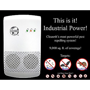 CLEANRTH CIN009 Industrial Electronic Pest Repelling System | Demands Insects, Bats, and Rodents to Flee!