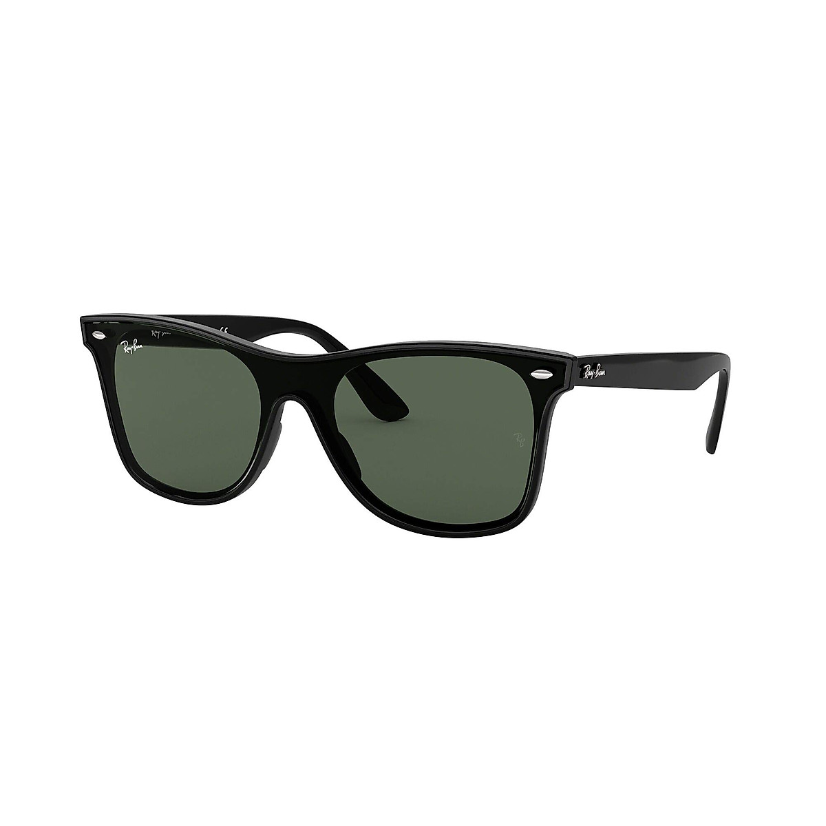 Ray-Ban Rb4440n Blaze Wayfarer Square Sunglasses, Black/Dark Green, 41 mm