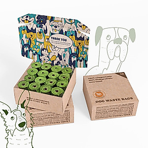 240-Pack Unscented Dog Poop Bags,Certified Compostable Dog Poop Bags, Biodegradable poop bags,Pet Accessories,Dog Waste Bags for Housebreaking!Bag Refills for Dogs,Puppy supplies,Cat Litter Bags