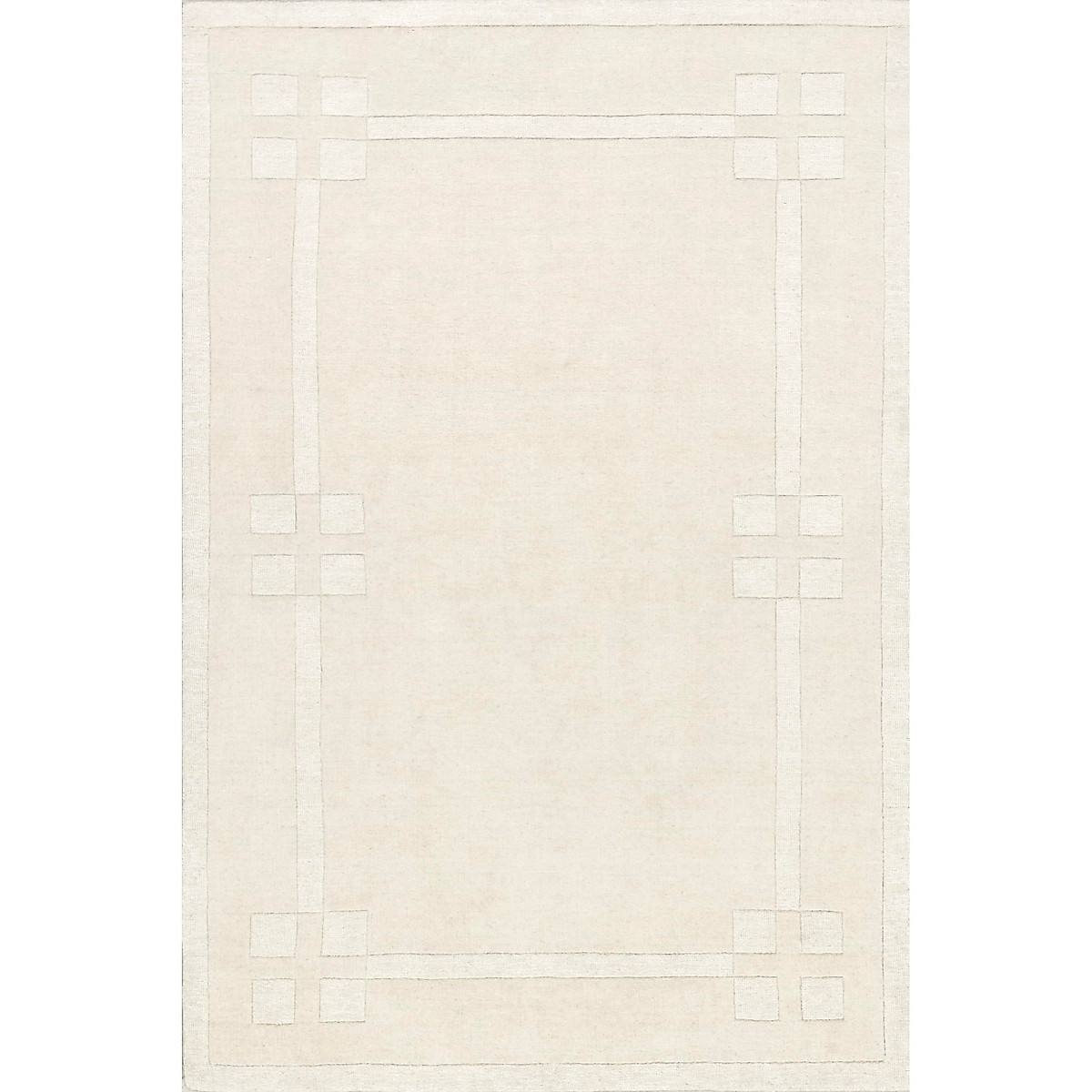 Rugs USA x Arvin Olano Rune Bordered Wool-Blend Area Rug, 8x10, Cream