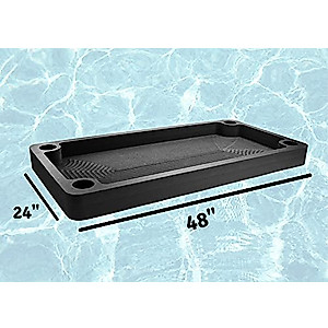 Polar Whale Large Floating Bar Table Serving Buffet Tray Drink Holders Swimming Pool Beach Party Float Breakfast Lounge Refreshment Durable Black Foam UV Resistant with Cup Holders 24 x 24 Inches