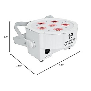 2) Rockville Battery PAR 61 White Rechargeable RGBWA+ DMX DJ Up-Lights+Remotes