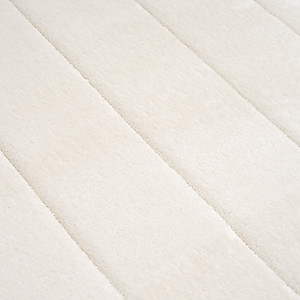 Lavish Home Oversized Bathroom Rug - Extra-Long Memory Foam Bath Mat with Nonslip Backing - Absorbent Runner for The Shower, Tub, or Sink (White)