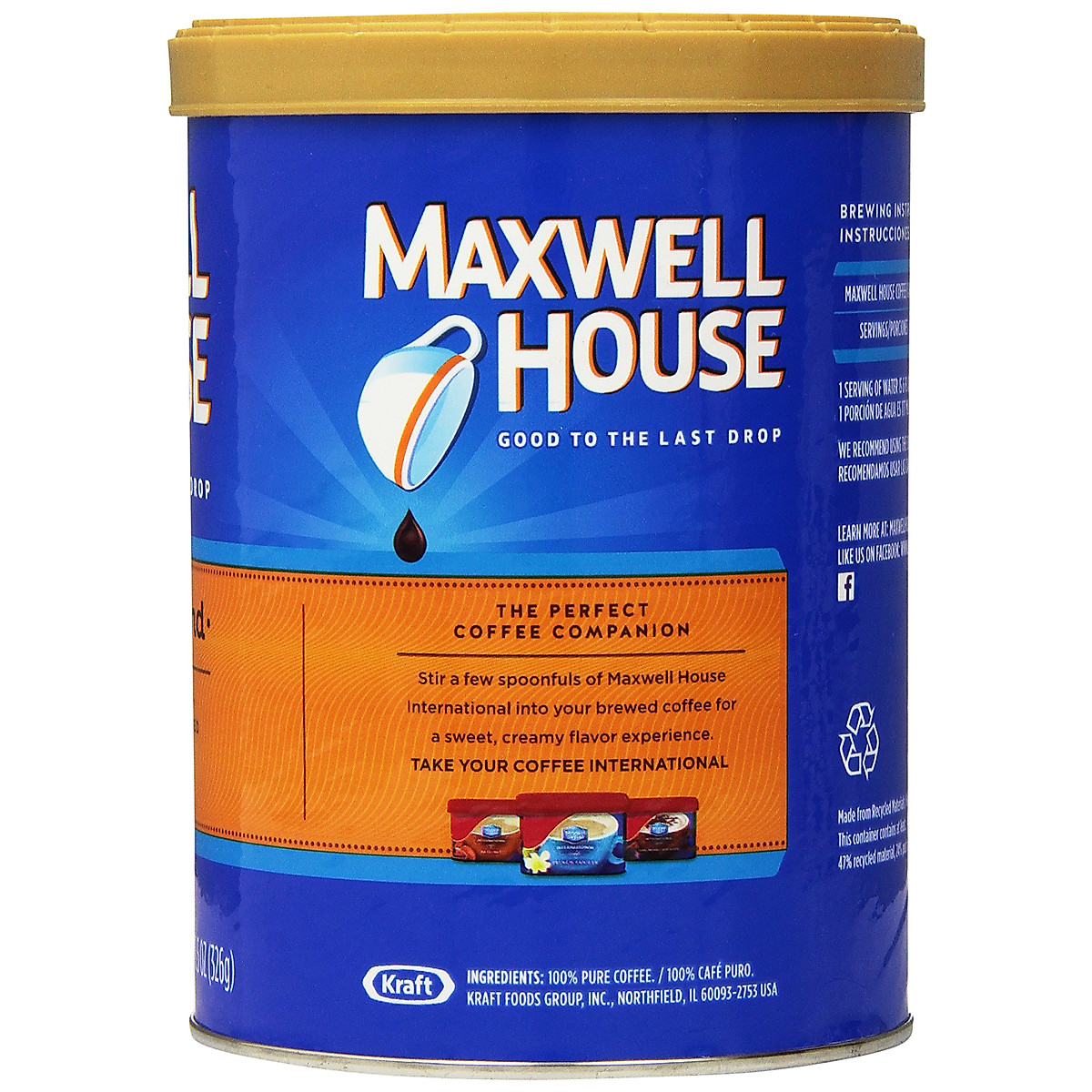 Maxwell House Master Blend Ground Coffee, 11.5-Ounce Cannister (Pack of 4)