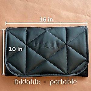 Uniklook Padded Baby Portable Changing pad Mat | Playmat Baby Toddler Infant | Tummy Time Mat Crawling Play Time | Waterproof Baby Infant Floor Mat 30" x 16" (Black)