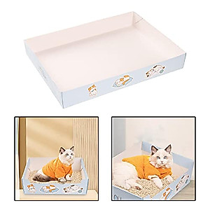 ＡＷＨＡＯ Disposable Cat Litter Box Litter Pan Kitty Travel Toilet Potty Toilet for Indoor Cats, Blue 35x25.5x5cm