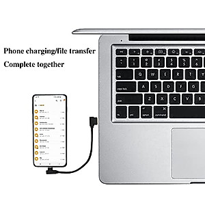 HCFeng Double Elbow Type C Cable Right Angle Nylon Braided USB 2.0A to USB C Cable Type C 90°to USB A 90°Left Elbow Fast Charging Cable Compatible with Type-C Port Device [2Pack/0.6ft]