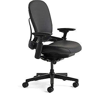 Steelcase Leap 46216179S Office Desk Chair, Black Leather