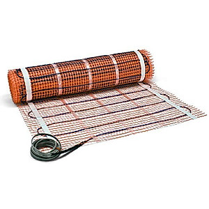 SunTouch TapeMat Electric Under Floor Heating Kit with Command Touch Programmable Thermostat 120V, 2.0' x 12.5' (25 Sq. Ft.), Orange