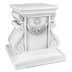 Design Toscano NG314105 Classic Statuary Garden Plinth Base Riser, Medium, antique stone
