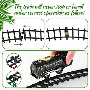 Dinosaur Toys Train Set for Boys with Tracks & 6 Mini Dinosaur Figures, Electric Train Sound & Light, Ideal for Dinosaur Birthday Decorations, Toddler Gift Toys for Kids 3-5 Dino Party Favor Supplies