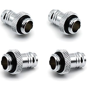 G1/4" to 3/8" Barb Fitting，LBTODH 4pcs Pagoda Barb Elbow Water Cooling Fittings for Computer Water Cooling System(Silver)
