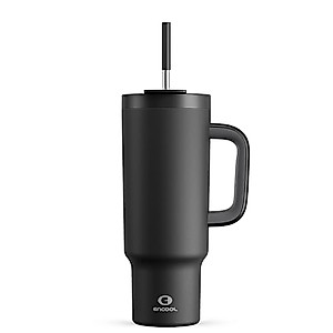ENCOOL 40 oz Tumbler with Handle and Straw, 100% Leakproof Insulated Tumbler with Lid and Straw, Stainless Steel Travel Mug, Keeps Cold for 34 Hours, Car Cup Holder Friendly (Midnight)