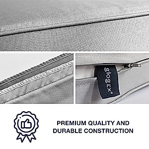 Glogex Outdoor Cushion Covers for Patio Furniture - Gray 24x24x4, Set of 4 Waterproof Patio Cushion Slipcovers Replacement, Outdoor Furniture, Chair, Sofa, Couch