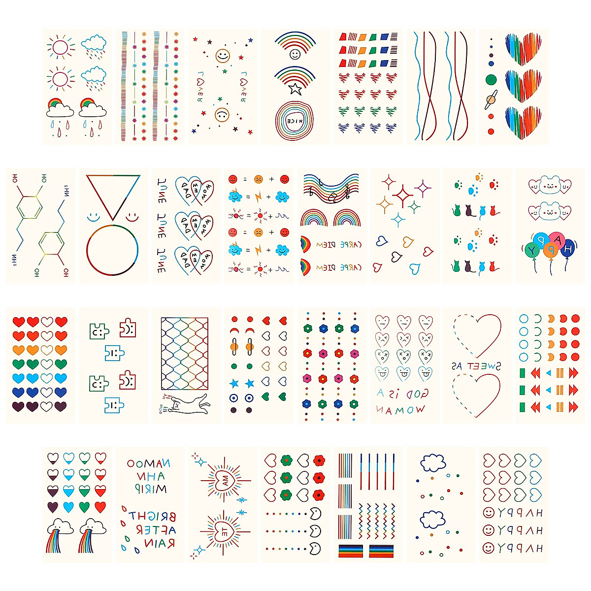 Metker 90 sheets (1000 patterns) kids waterproof Temporary Tattoos toys,suitable for birthday parties,group activities