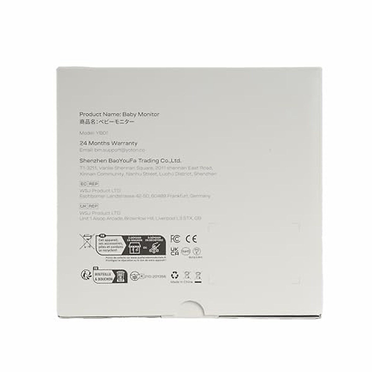 YOTON Portable 2.4" Baby Monitor YB01 with Camera and Audio, Auto Night Vision, 2-Way Talk,Temperature Monitor and 8 Lullabies VOX Mode,for Pet,Plug & Play