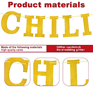 Shiny Chili Cook Off Banner Set - Pre-Assembled Chili Contest Pennants with Chili Pattern Flag and Accessories - Red Hot Chili Cooking Decor Banners - Perfect Chili Cook-Off Party Deco and Chili Decoration Banner Supplies (2 Pcs