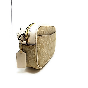 COACH Women's Mini Jamie Camera Bag (Signature Canvas - Light Khaki - Chalk)