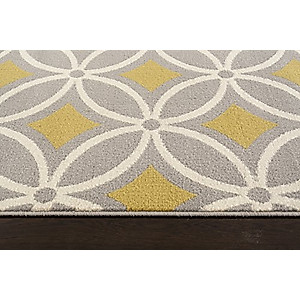 Contemporary Trellis Chain Gray-Yellow 5' X 7' Area Rug